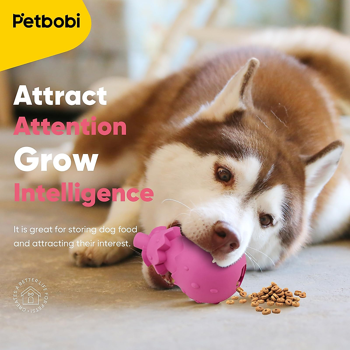 Petbobi Dog Chews for Aggressive Chewers - Natural Rubber Chew Toys for Dogs, Tough Durable Indestructible Dog Toys for Small Medium Dogs, Interactive Dog Toy Puppy Teething Toys, Purple Eggplant