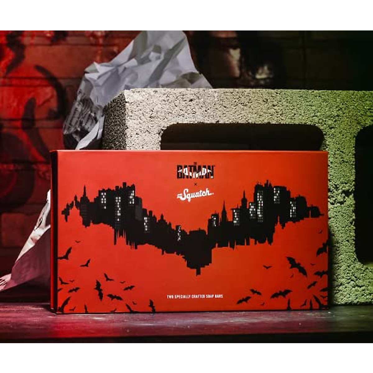 Dr. Squatch Soap The Batman Collection - Men's Natural Bar Soap - 2 Bar Soap Bundle and Collector's Box Batman Soap for Men