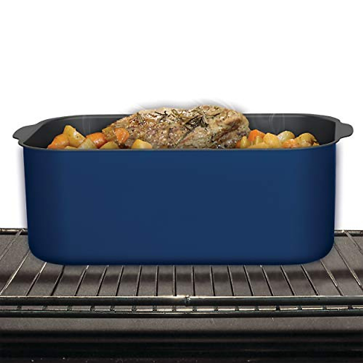 West Bend 87905B Slow Cooker Large Capacity Non-stick Variable Temperature Control Includes Travel Lid and Thermal Carrying Case, 5-Quart, Blue