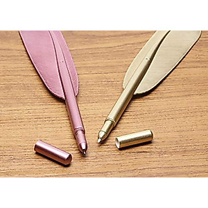 PENTA ANGEL Feather Pens 4Pcs Creative Rollerball Pens Artificial Wing Feather Ballpoint Gel Ink Pens Gift Set for Office School Teachers Students Stationary Supplies, Black Ink