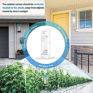 Hygrometer Humidity Gauge Meter - Wireless Indoor Outdoor Thermometer with 1 Remote Sensor - Room Thermometer for Home, Temperature and Humidity Monitor for Greenhouse Nursery Garden, 200ft/60m Range