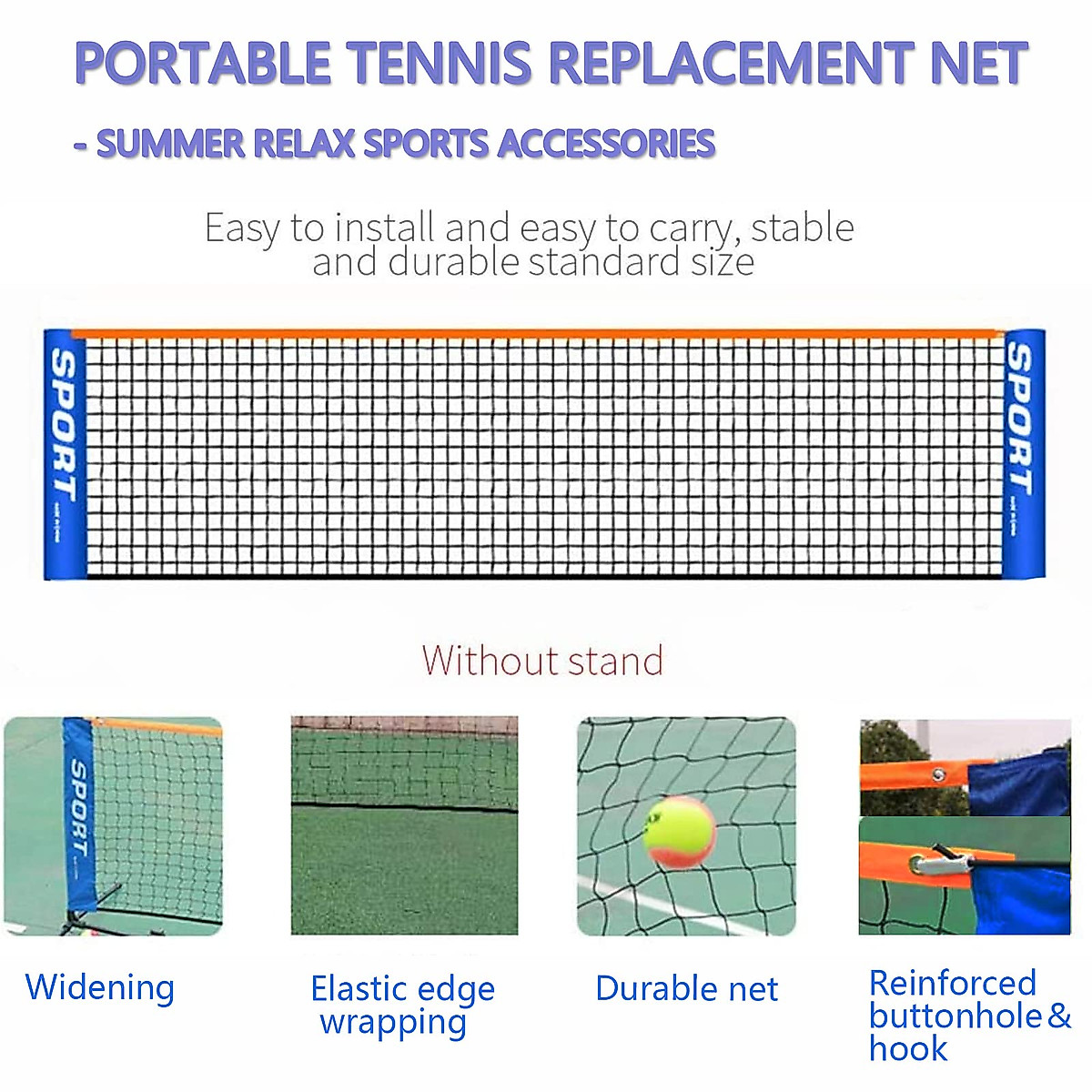 Portable Badminton Pickleball Net,Kids Adult Excellent Quality Volleyball/Pickleball/Tennis/Soccer Training Net Summer Indoor/Outdoor Fun Sports Net Used in Garden, Court Beach Backyard(6.1m)