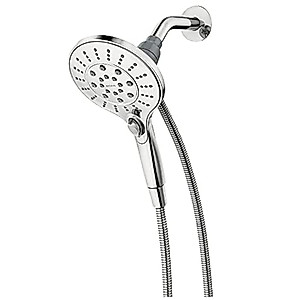 Moen Engage Chrome Magnetix Six-Function 5.5-Inch Handheld Showerhead with Magnetic Docking System, High-Pressure Detachable Shower Head, 26112