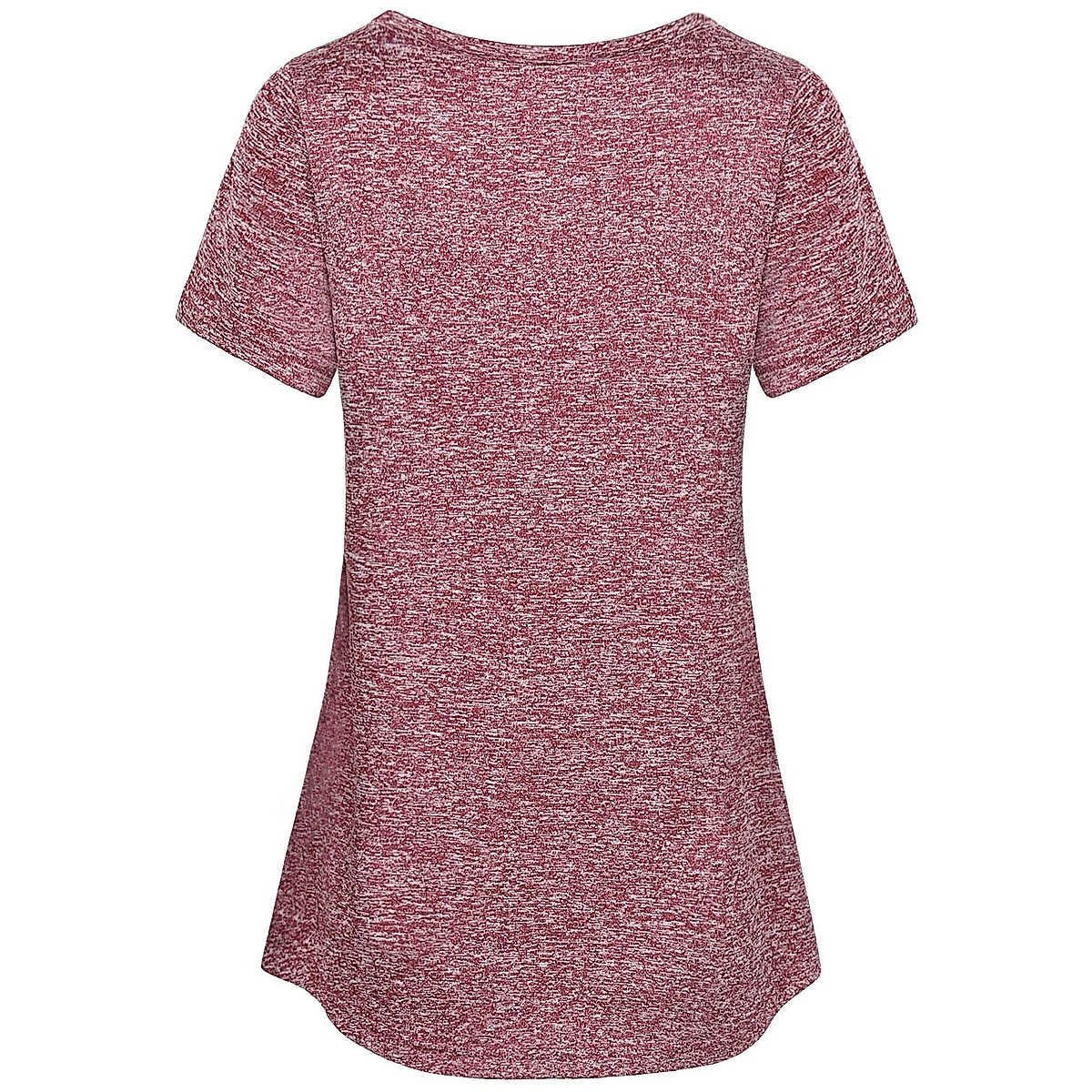 MOQIVGI Workout Shirts for Women Loose Fit Short Sleeve Crew Neck Performance Athletic Clothes Tees Red Large