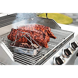 KAMaster Turkey Rack for Big Green Egg Rib Rack Stainless Steel for Smoking and Grilling Dual Purpose V Shaped Turkey Roasting Rack for Large BGE,Kamado Grill Joe,Primo,Vision and Other 18in Grill