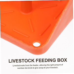 POPETPOP 2pcs Tray Fodder Trays Pig Feeding Bowl Feeding Bucket for Horses Mineral Block Holder Cattle Block Holder Sheep Salt Lick Box Thickened Livestock Feeder Appendix Orange Animal