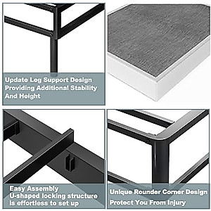 VTWAZAST 5 Inch Full Size Box Spring with 9 Inch Metal Leg Support, Easy Clean Fabric Bed Cover Included, Metal Heavy Duty Mattress Foundation, Noise Free, Easy Assembly