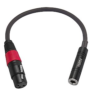 YABEDA XLR to 1/4 Cable,Balanced XLR Female to 1/4" Female Stereo Audio Adapter,3 Pin Female XLR to Quarter inch TRS Connector Converter Interconnect Cable - 1.6 Feet