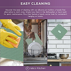 Pratico Kitchen Multipurpose Silicone Pot Holder, Trivet, Jar Opener and Spoon Rest, Light Grey