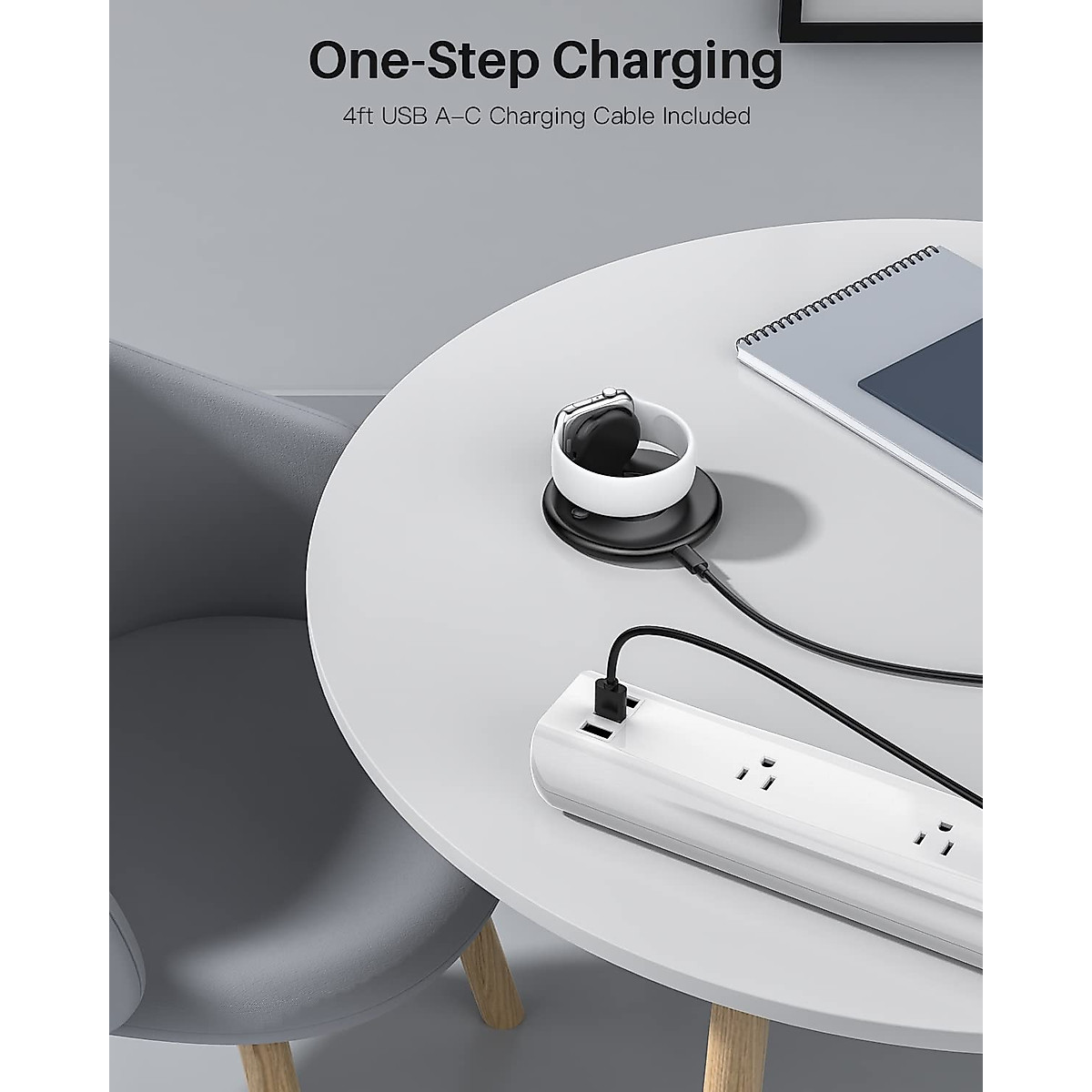 LLYZZ Upgraded for Apple Watch Charger, Portable Magnetic iWatch Charger with Charging Cable,Foldable Fast Watch Charger Stand for Apple Watch Series 9/8/7/6/5/4,SE,Ultra 2[Nightstand Mode]-Black