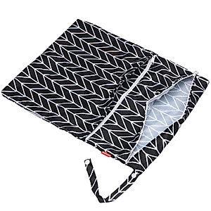 Damero 3pcs Travel Wet and Dry Bag with Handle for Cloth Diaper, Pumping Parts, Clothes, Swimsuit and More, Easy to Grab and Go, Black Arrows