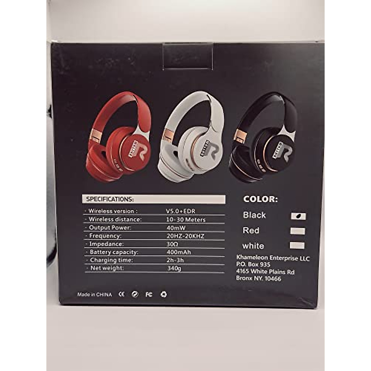 RHYTHM Wireless Headphones HD Sound Quality with Extra XBASS Wired & Bluetooth Microphone: Built in Playback Control, Black