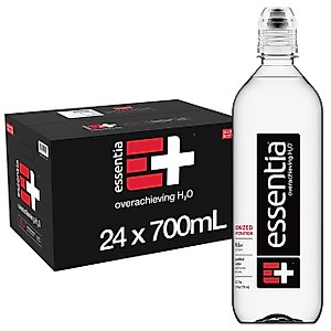 Essentia Bottled Water, Ionized Alkaline Water; 99.9% Pure, Infused with Electrolytes, 9.5 pH or Higher with a Clean, Smooth Taste, 23.67 Fl Oz (Pack of 24)