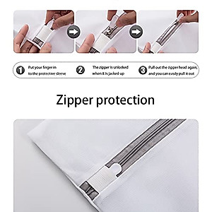 4 Pack Mesh Laundry Bags, Household Washing Machine Net Bag Fine Mesh Laundry Bag with Non Rusting Zipper Suitable for Shirts, Socks, Underwear and Baby Clothes