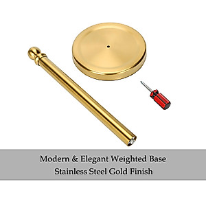 Fatizon Paper Towel Holder Stand, Gold Paper Towel Holder Countertop, with Weighted Base for One-Handed Operation (Gold)
