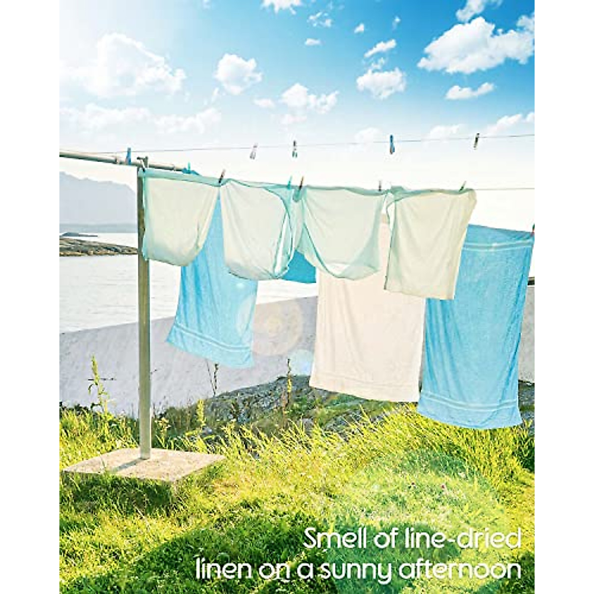 Fresh Linen Scented Candles by TRINIDa, Clean Linen Hand-Poured Soy Candles Gifts for Women, Hand-Poured Soy White Candles with Artist's Hand-Illustrated