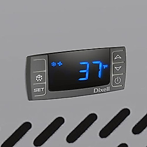 DUURA DUR60 Commercial Undercounter Refrigerator with 2 Self Closing Stainless Steel Doors Swivel Casters and Heavy Duty Epoxy Coated Wire Shelf, 14.1-Cu.Ft, Metallic