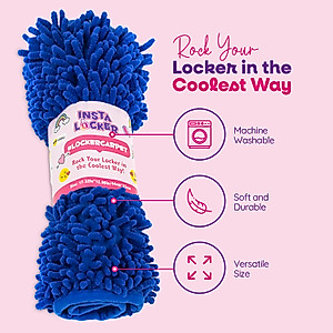 InstaLocker School Locker Decorations Carpet - Locker Rugs for Girls - 100% Microfiber, Shaggy Style Locker Rugs - 11.5" x 17.5" Rectangle Locker Rug with Non Skid Backing - Décor Accessories