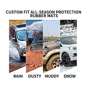 Car Floor Mats 2 Rows and Cargo Liner Set Black Compatible for 2020 2021 2022 2023 2024 Ford Escape All-Weather Rubber Mat Protection Black