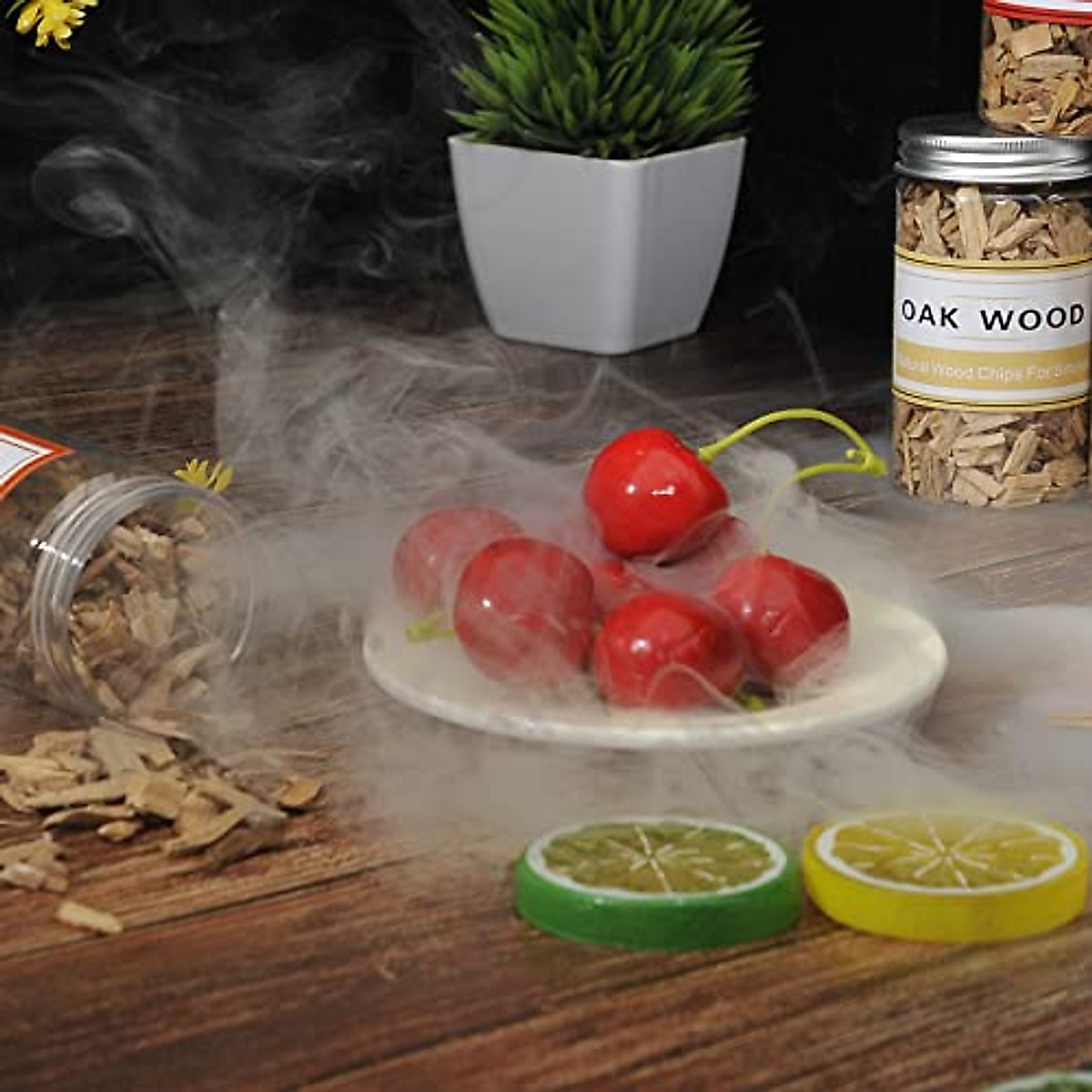 Restaswork Wood Chips for Smoking (8 oz) Natural Smoking Wood Chips Variety Pack Hickory, Pecan,Cherry and Apple Great for Smoking Beef Pork Chicken Fish Cocktail and Whisky (8 Pack)