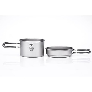 Keith Titanium Ti6012 2-Piece Pot and Pan Cook Set - 1200ml