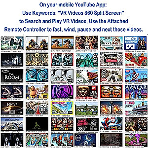 VR Headset Virtual Reality Headset 3D Glasses with 120°FOV, Anti-Blue-Light Lenses, Stereo Headset, for All Smartphones with Length Below 6.3 inch Such as iPhone & Samsung HTC HP LG etc.