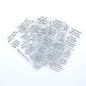 Welcome to Joyful Home 4pcs/Set Different Sentiments Rubber Clear Stamp for Card Making Decoration and Scrapbooking