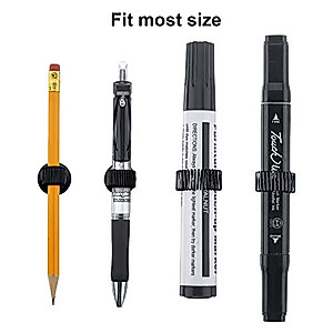 Pen Holder Clips Manganese Steel Pen Holder Self Adhesive Pen Pencil Organizer with Adjustable Spring Loop for Refrigerator Whiteboard Erase Board and Bulletin Board Map (10)