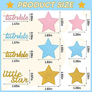 350 Pieces Twinkle Star Confetti Gender Reveal Confetti Blue and Pink Table Confetti Star Confetti for Baby Shower Gender Reveal Party Decorations Wedding Baby Birthday Graduation Decoration
