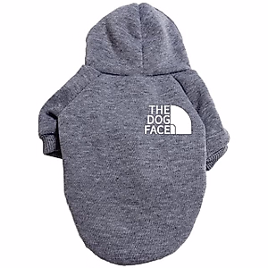 Dog Hoodie, Comfortable Soft Breathable Warm Dog Clothes, Outdoor Sports Dog Face Hoodie, for Small, Medium, and Large Dogs (Large, Light Gray)