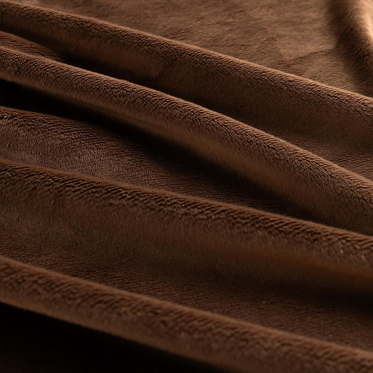 Qidkeo Minky Fabric by The Yard for Pillows, Toys, Garments, Baby Products, and Blankets 60"Wide(Brown,1Yard)