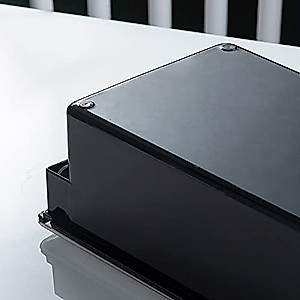 5 Compartment Plastic Dispenser Fruit Veggie Condiment Caddy with Lid，Ice Cooled Condiment Serving Container Chilled Garnish Tray Bar Caddy for Home Work or Restaurant (Black)