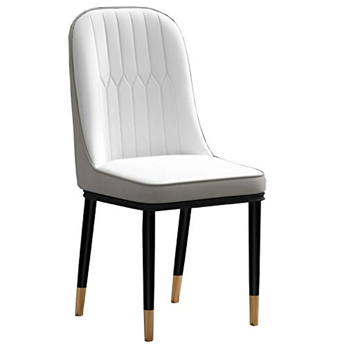 RILOOP Dining Chairs High Back Kitchen Chair Pu Leather Modern Desk Chair Metal Legs Load-Bea150Kg Corner Chairs/White