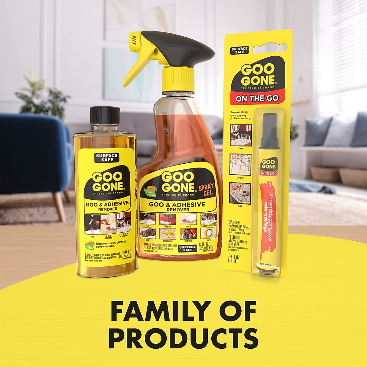 Goo Gone Original Liquid - 8 Ounce and Sticker Lifter - Surface Safe Adhesive Remover Safely Removes Stickers Labels Decals Residue Tape Chewing Gum Grease Tar Crayon Glue
