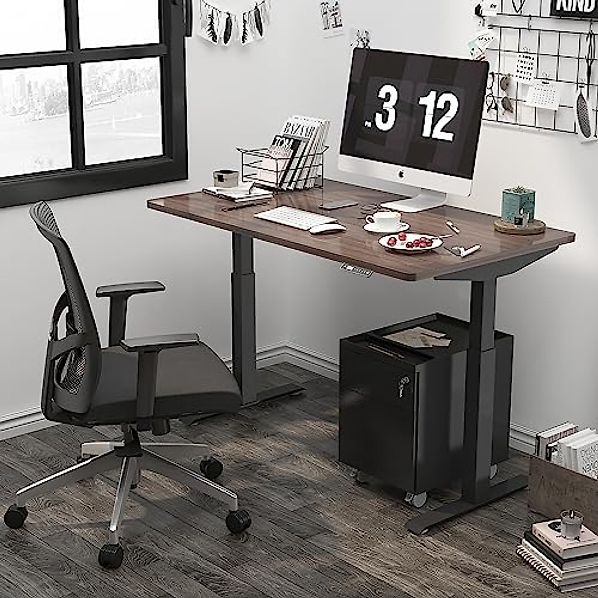 ALFA BUSINESS 48" x 30" Universal Table Top, Solid One Piece Wooden Desktop, Tabletop for Standard & Sit to Stand Desk Frame, Counter Top for Home or Office, Walnut