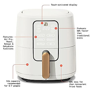 6 Quart Touchscreen Air Fryer, White Icing by Drew Barrymore 15.11 x 12.10 x 13.07