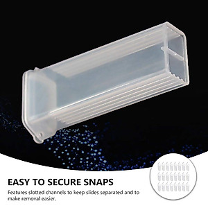 Scicalife Glass Slide Cases, 50pcs Plastic Rectangle Microscope Glass Holder Slide Box for 5 Slides, Microscope Slide Box for Laboratory Use