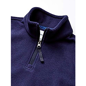 Amazon Essentials Boys' Polar Fleece Quarter-Zip Pullover Jacket, Navy, Medium