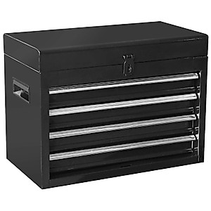 ROAD DAWG Torin Rolling Garage Workshop Organizer: Detachable 4 Drawer Tool Chest with Large Storage Cabinet and Adjustable Shelf, Black