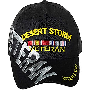 Desert Storm Veteran Baseball Cap Black Military Hat Army Air Force Marine for Vet Men Women