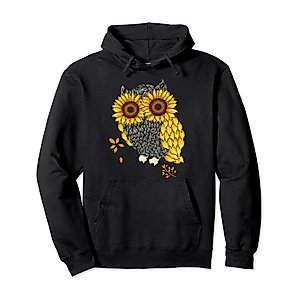 Sunflower Seeds Owl Halloween Bird Lover Women Kids Gift Pullover Hoodie
