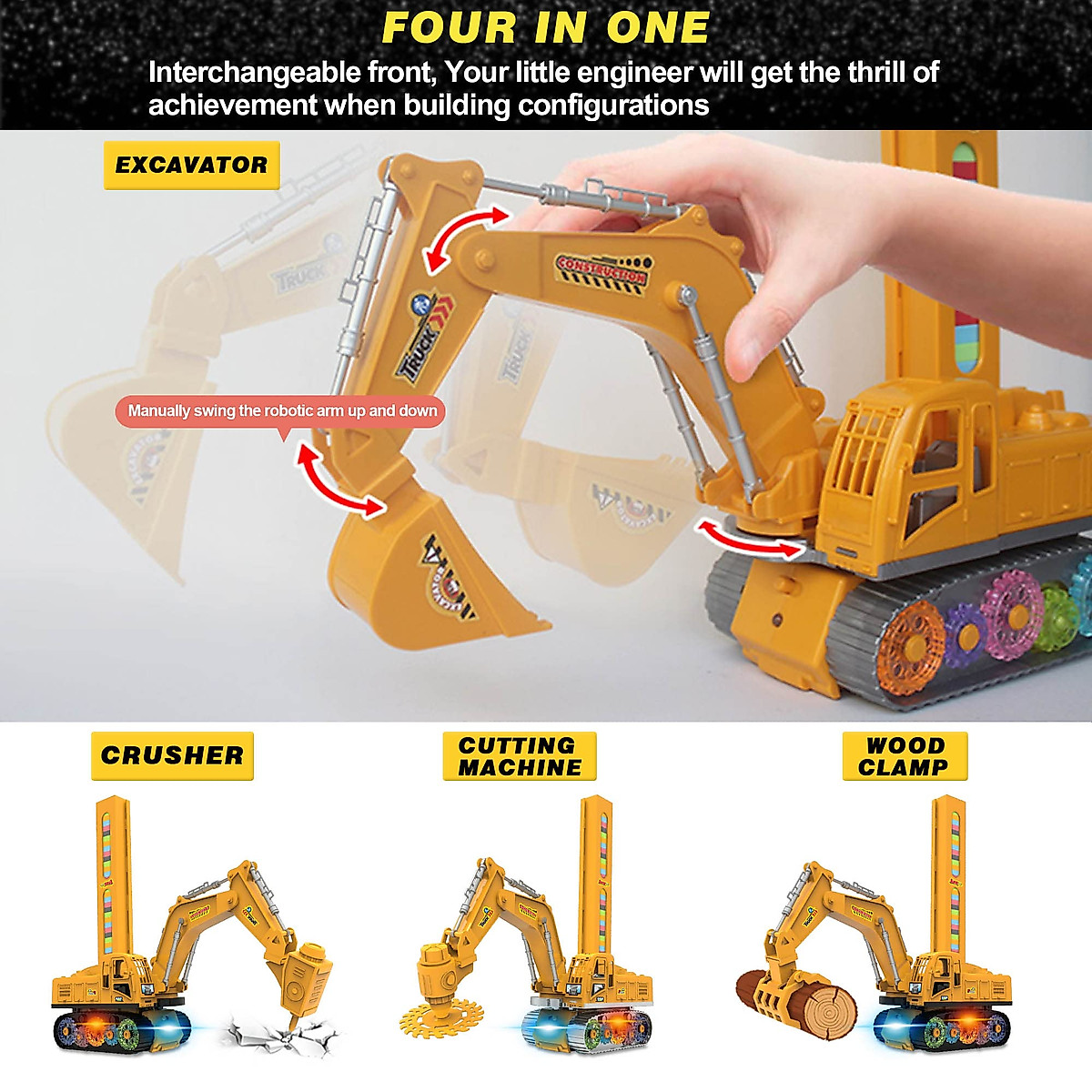 Scientree Domino Engineering Vehicle Set, 120PCS Automatic Domino Laying Train Toy with Lights & Sounds for Kids Age 3+