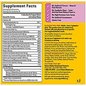 Nature Made Prenatal Gummies with DHA and Folic Acid, Prenatal Vitamin and Mineral Supplement for Daily Nutritional Support, 60 Gummies, 30 Day Supply