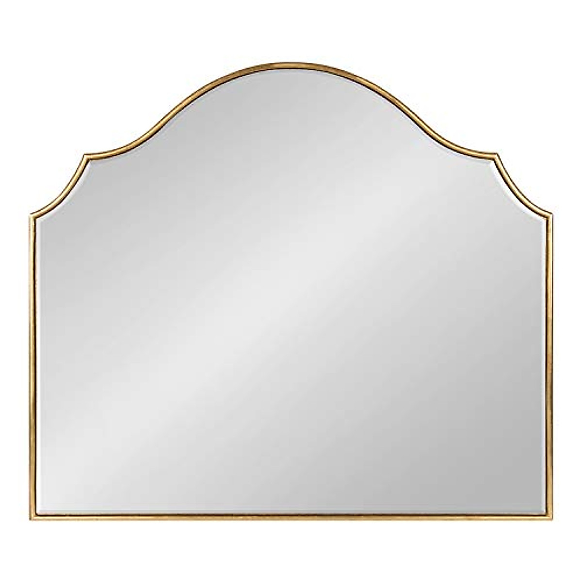 Kate and Laurel Leanna Glam Horizontal Wall Mirror, 27.5 x 31.5, Gold, Sophisticated Large Mirror for Wall