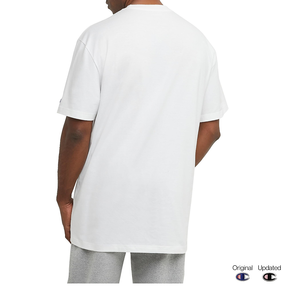 Champion mens Classic T-shirt, Classic Script T Shirt, White-y06794, X-Large US