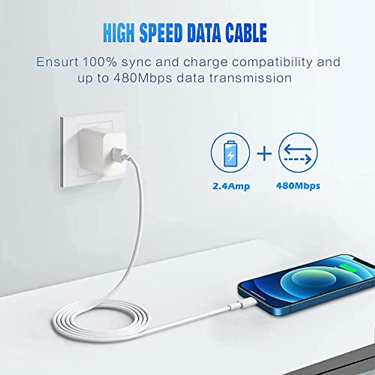 iPhone Charger 3Pack Apple MFi Certified Apple Charger 6FT, Lightning Cable 6FT Compatible with iPhone 12 Mini Pro Max SE 11 Xs Max XR X 8 7 6 Plus 5S iPad Pro Airpods