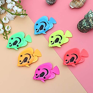 TINKSKY 10pcs Plastic Artificial Moving Floating Fishes Ornament Decorations for Aquarium Fish Tank (Random Color Pattern)
