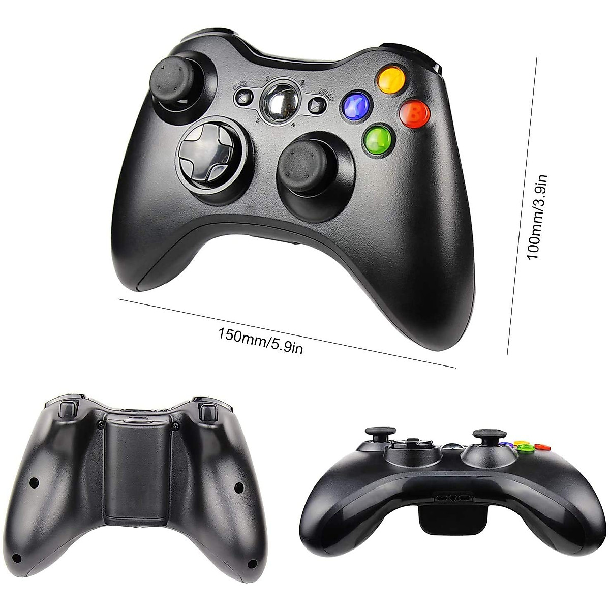 Etpark Wireless Controller for Xbox 360, Xbox 360 Joystick Wireless Game Controller for Xbox 360 & Slim Console and PC Windows XP/7/8/10(Black)