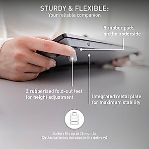 Cherry Stream Wireless Keyboard with SX Scissors Mechanism, Slim Yet Full Size QWERTY Ergo Friendly with Number Pad, Thin Design with Quiet keystroke for use at Home Office or Work. Black