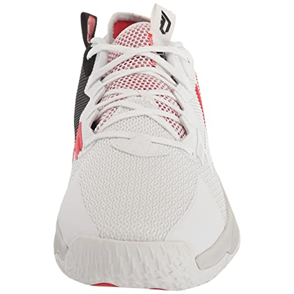 adidas Unisex Dame 8 Basketball Shoe, White/Vivid Red/Core Black, 4.5 US Men